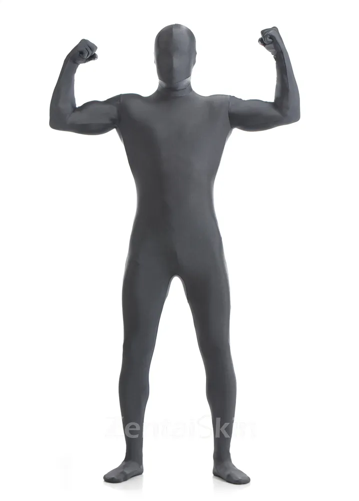 Light Grey Full Body Unitard Second Skin Costume Spandex Zentai Holiday ...
