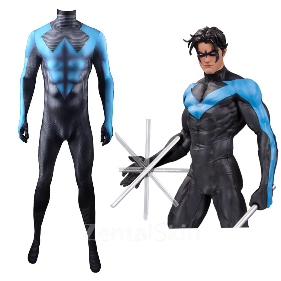 Second Skin Nightwing Blue Nightwing Cosplay Zentai Costume Bodysuit ...