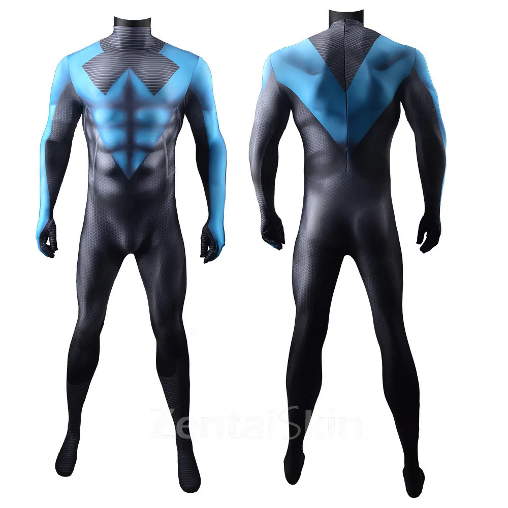 Second Skin Nightwing Blue Nightwing Cosplay Zentai Costume Bodysuit ...
