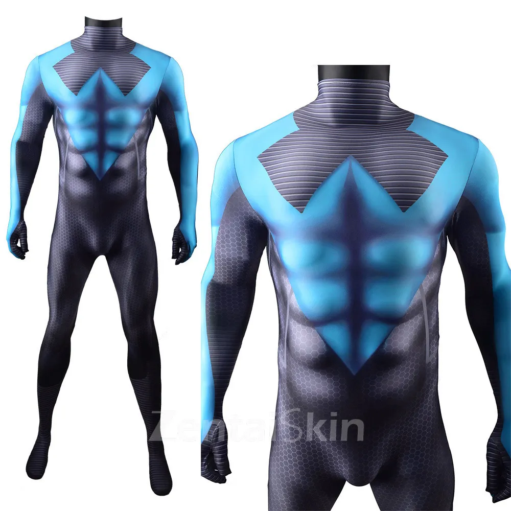 Second Skin Nightwing Blue Nightwing Cosplay Zentai Costume Bodysuit ...
