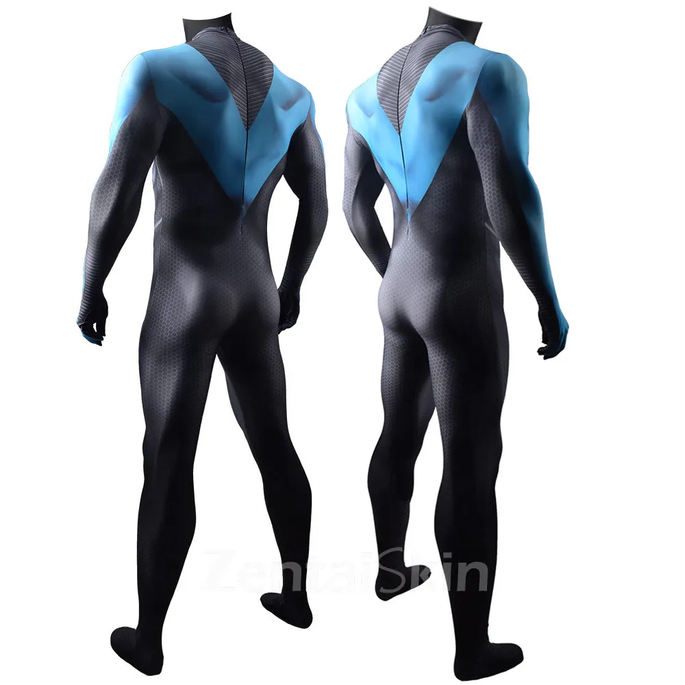 Second Skin Nightwing Blue Nightwing Cosplay Zentai Costume Bodysuit ...